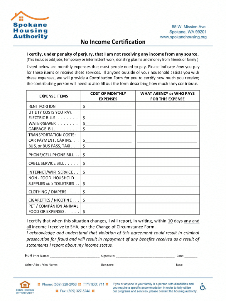 Fillable Online ZERO INCOME AFFIDAVIT - NCHFA Fax Email Print - pdfFiller