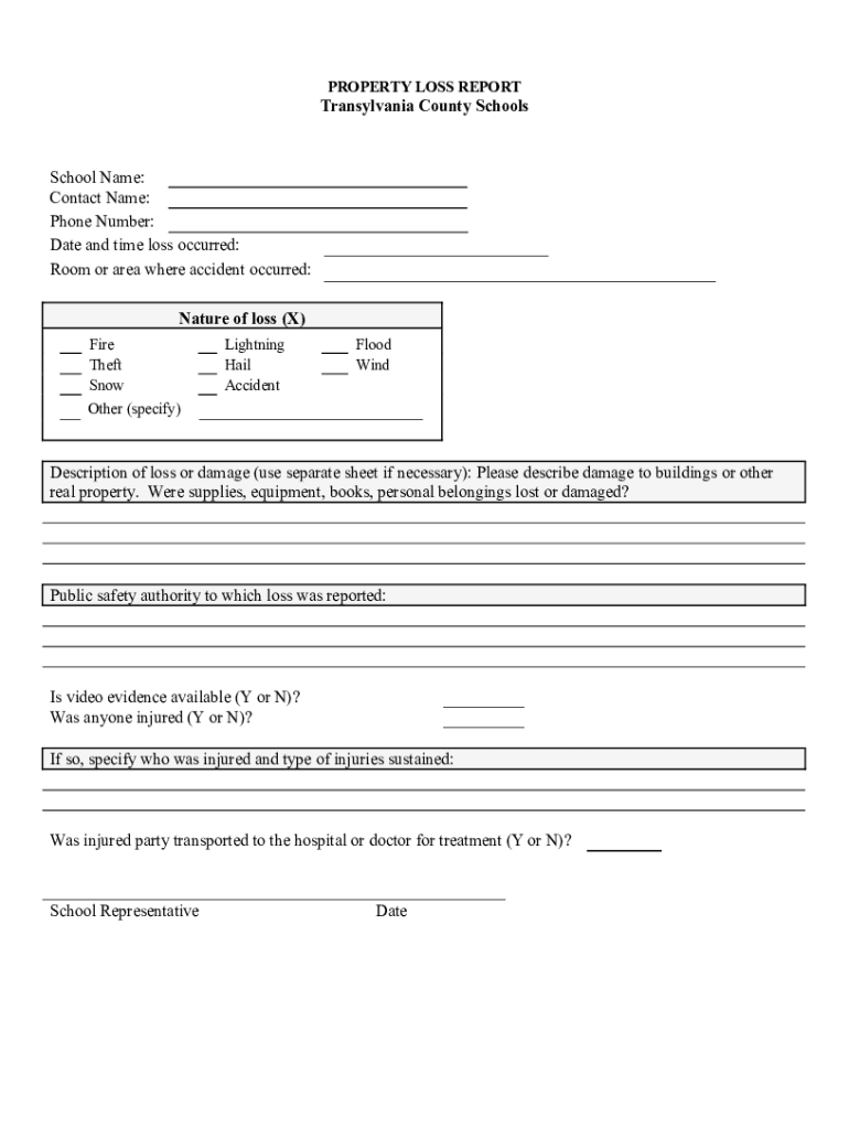 Fillable Online Property Loss Report Form docx Fax Email Print PdfFiller fillable-online-property-loss-report-form-docx-fax-email-print-pdffiller