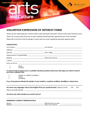 Fillable Online Sample Email Cover Letter for a Volunteer Position ...