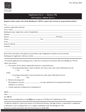 Fillable Online Application form Section 29a Information release form a ...