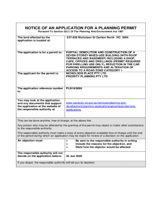 Fillable Online Application for Planning Permit form.pdf Fax Email ...