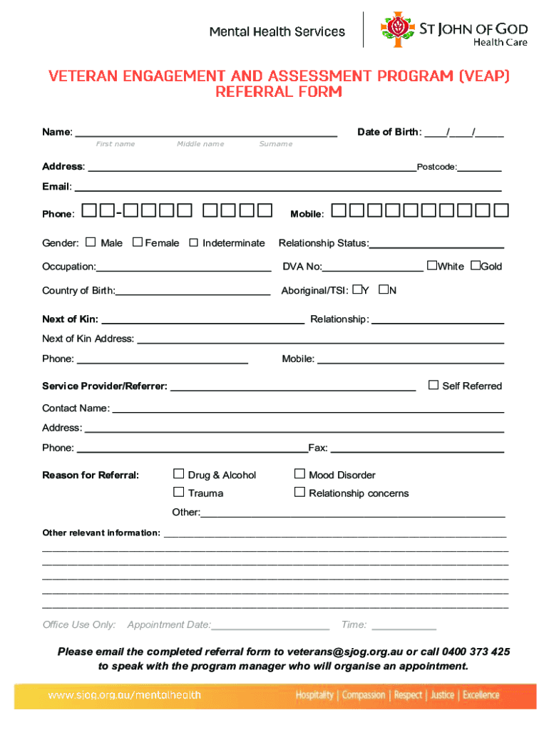 Fillable Online DVA No: Fax Email Print - pdfFiller