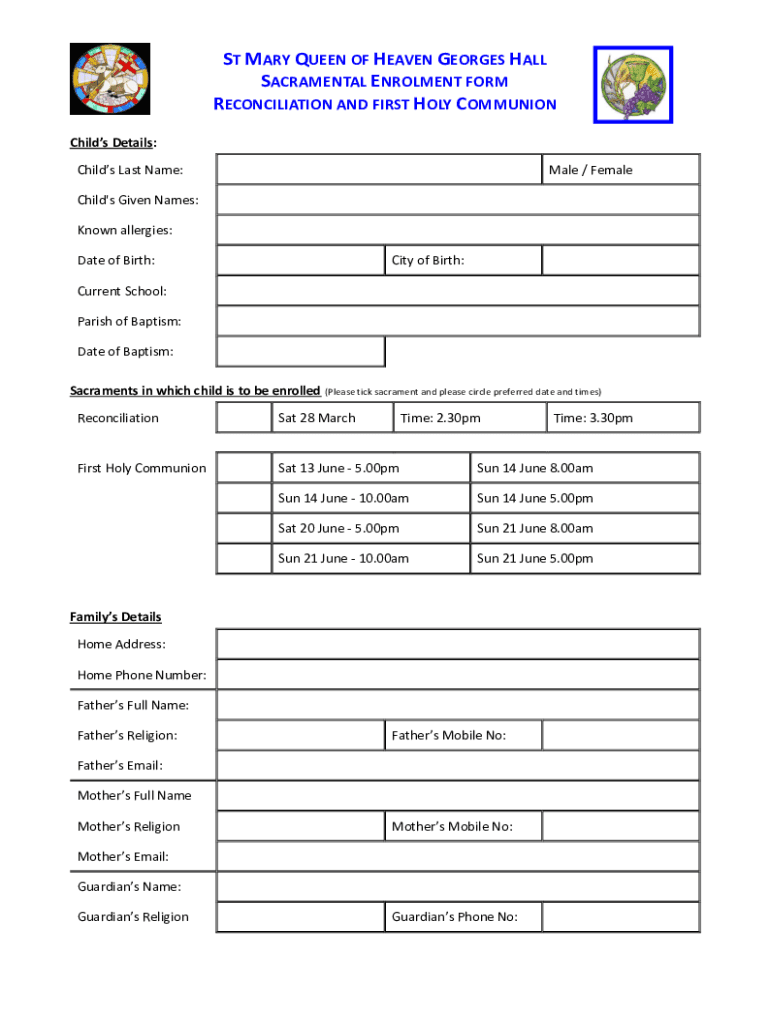 Fillable Online 1 - Enrolment form for Recon and FHC 2020.pdf Fax Email ...