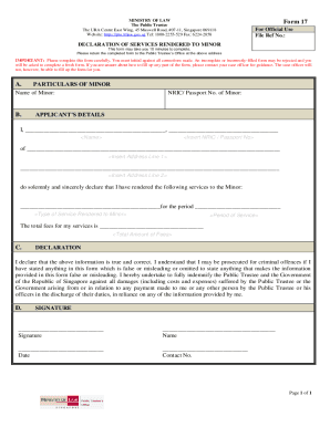 Fillable Online MINISTRY OF LAW Form 17 The Public Trustee For Official ...