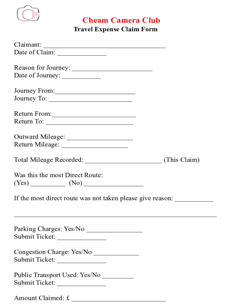 Fillable Online Travel-Expense-Claim-Form-CCC Fax Email Print - pdfFiller