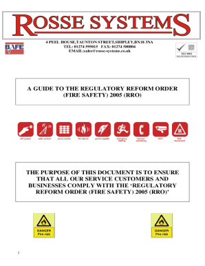 Fillable Online A GUIDE TO THE REGULATORY REFORM ORDER (FIRE SAFETY ...