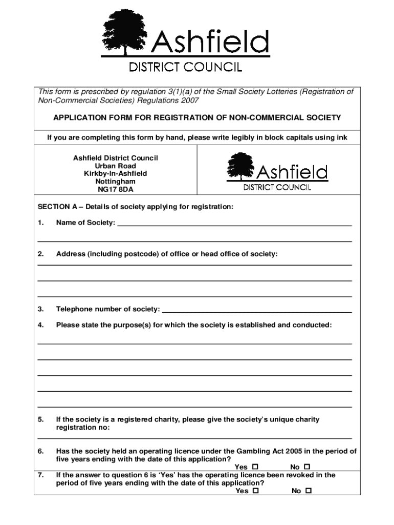 Fillable Online APPLICATION FORM - PERSONAL LICENCE - Ashfield District ...