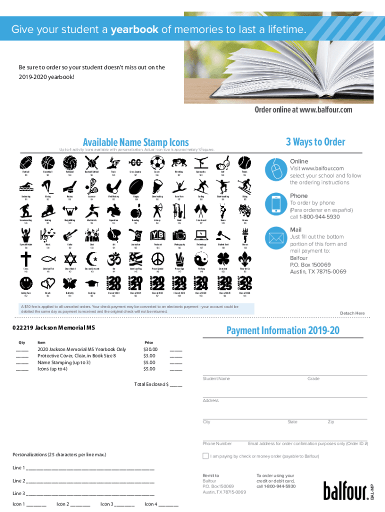 Fillable Online School Yearbooks - Memory Book Publishing CompanySchool ...