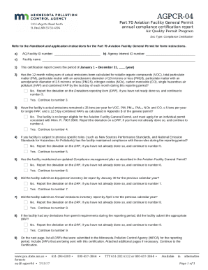 AGPCR-04 Part 70 Aviation Facility General Permit Annual Compliance ...