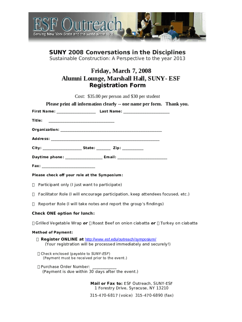 Alumni Lounge, Marshall Hall, SUNY- ESF Doc Template | pdfFiller