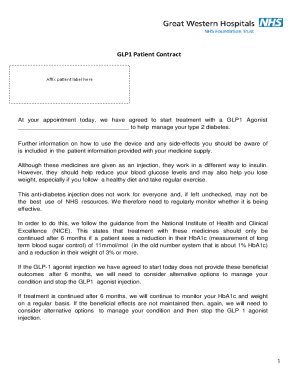 Fillable Online GLP1 Patient Contract Fax Email Print - pdfFiller