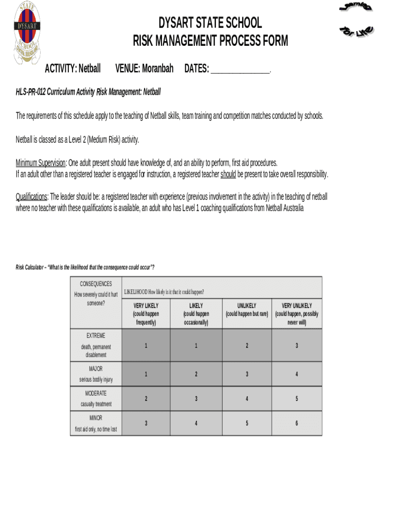 RISK MANAGEMENT PROCESS Doc Template | pdfFiller