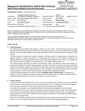 Fillable Online Request for Qualifications (CM at Risk Contract) State ...