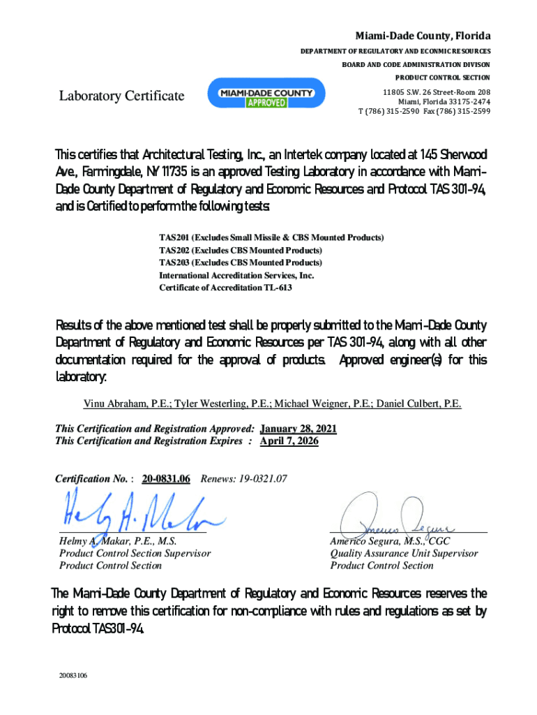 Fillable Online Laboratory Certificate This certifies that ...