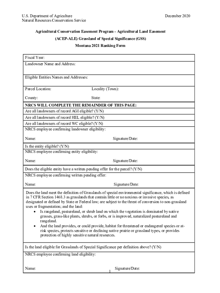 Fillable Online ACEP-ALE Grassland of Special Significance (GSS ...