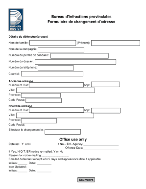 Fillable Online Formulaire de changement d'adresse - Bureau d ...