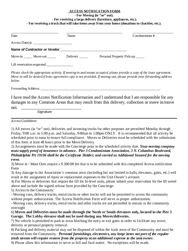 ACCESS NOTIFICATION - j b5z Doc Template | pdfFiller