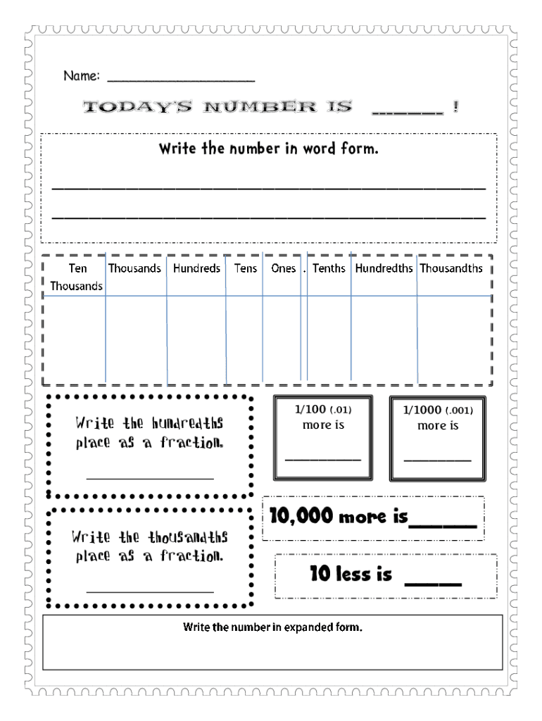 Fillable Online Write the number in word form. Fax Email Print - pdfFiller