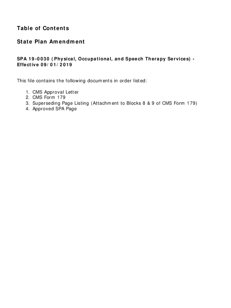 Fillable Online Table of Contents State Plan Amendment Fax Email Print ...