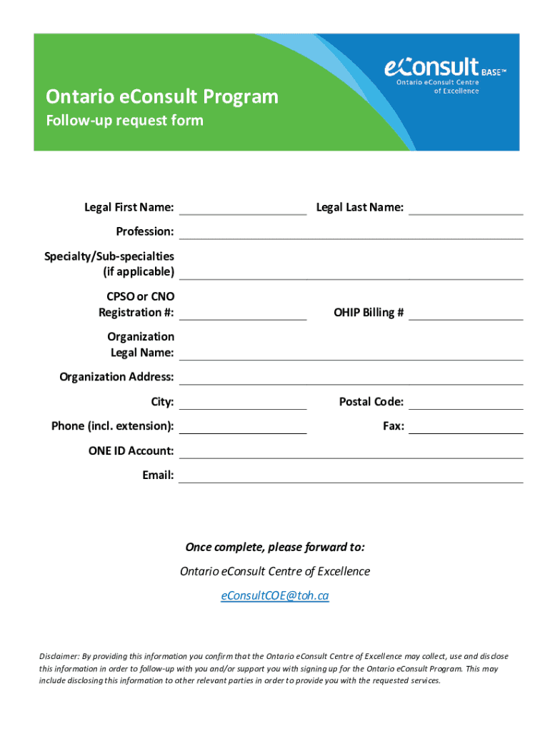 Fillable Online Follow-up request form Fax Email Print - pdfFiller