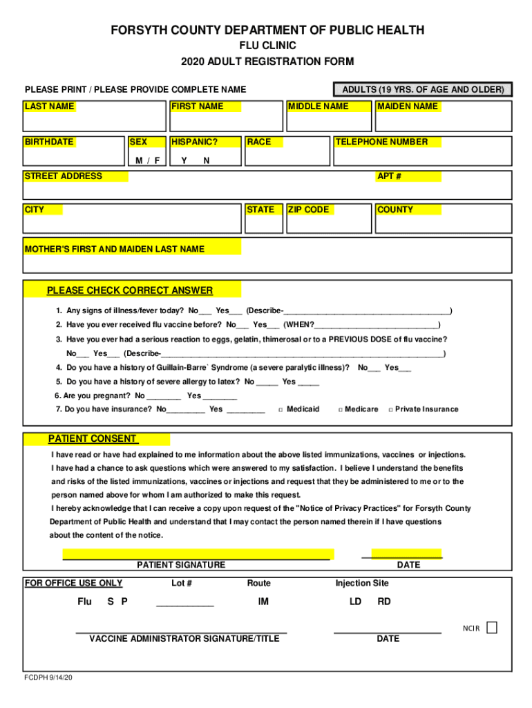 Fillable Online 2020 ADULT REGISTRATION FORM Fax Email Print - pdfFiller