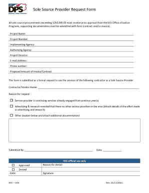 Fillable Online Form GCC-208 "Sole Source Provider Request Form" - North ... Fax Email Print ...