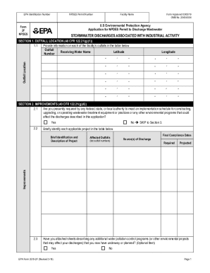 Fillable Online NPDES Application Form 2F - US EPA Fax Email Print ...