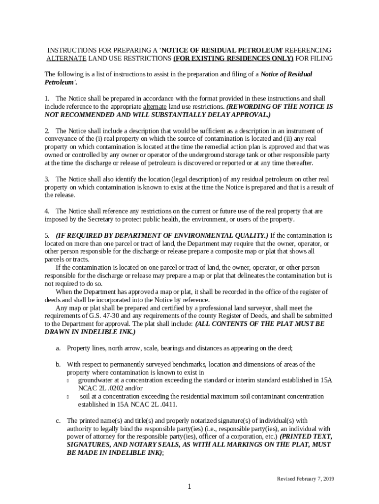 DOC INSTRUCTIONS FOR PREPARING A 'NOTICE OF RESIDUAL ... Doc Template ...