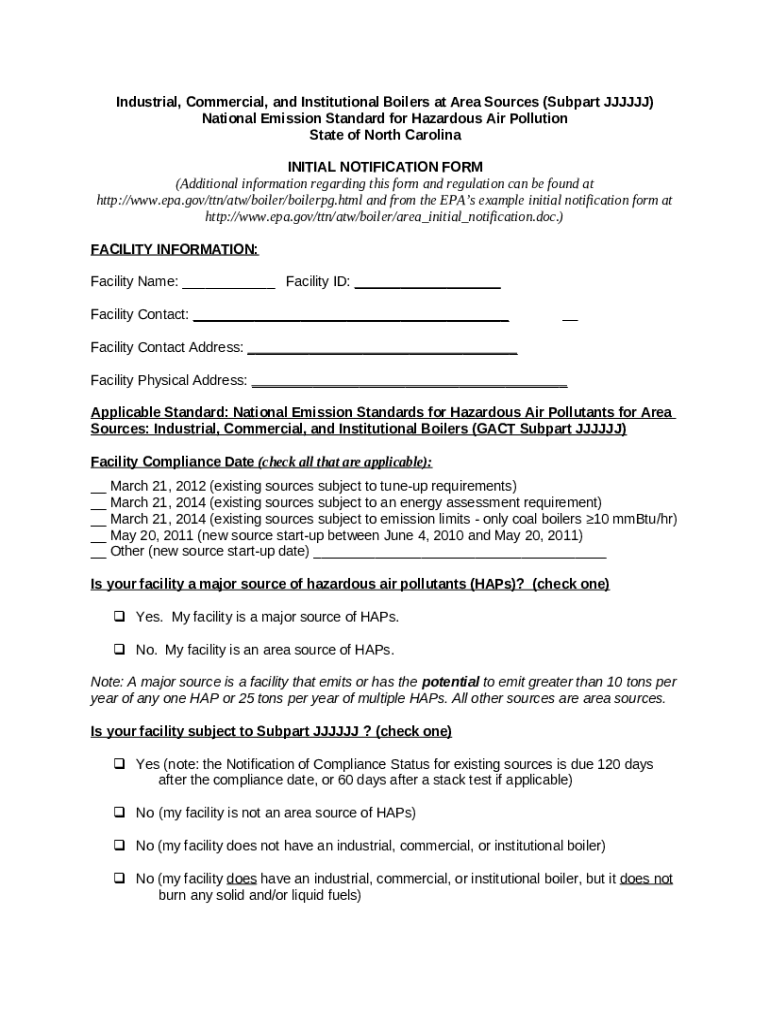 Initial Notification for Industrial, Commercial, and ... Doc Template ...