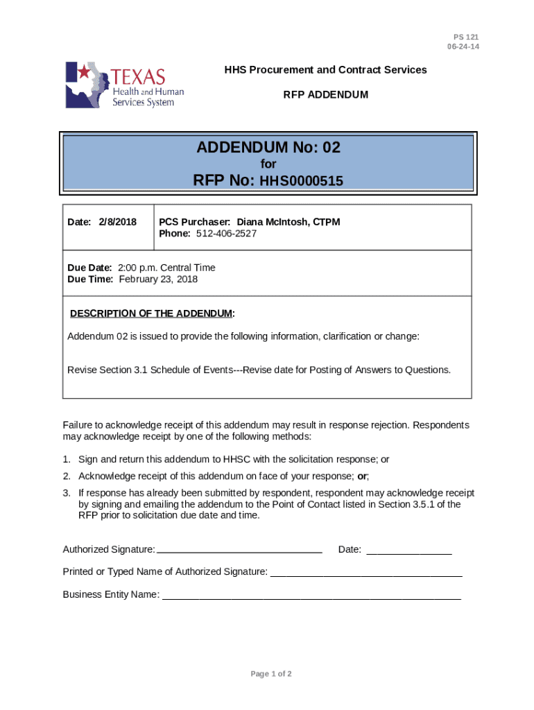 Draft RFP - Texas Health and Human Services Doc Template | pdfFiller