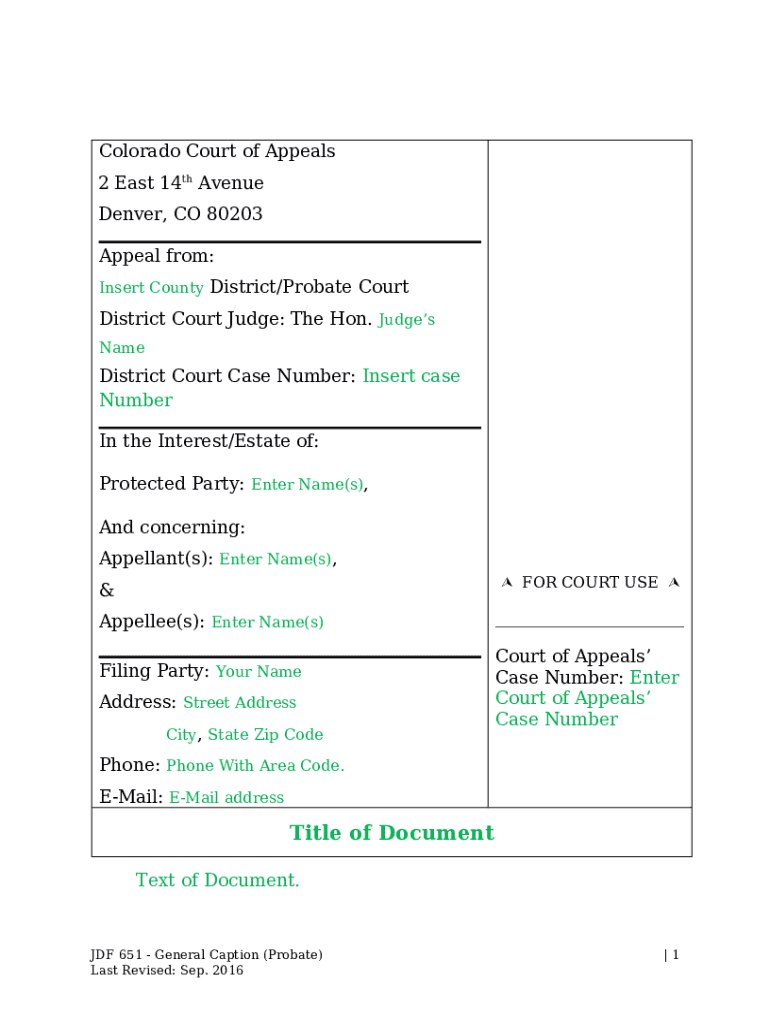 Notice of Appeal Blank AppealCourts Doc Template | pdfFiller