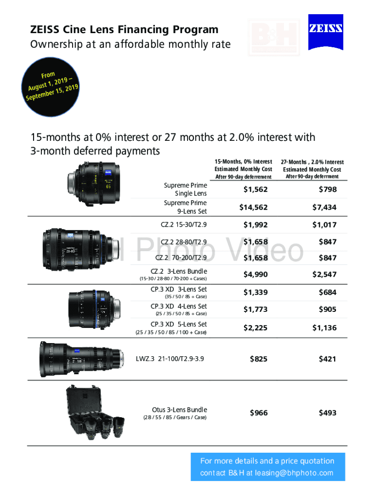 Fillable Online $1000 Carl Zeiss "Mini-Cine" SetThe Buyer's Guide ... Fax Email Print - pdfFiller