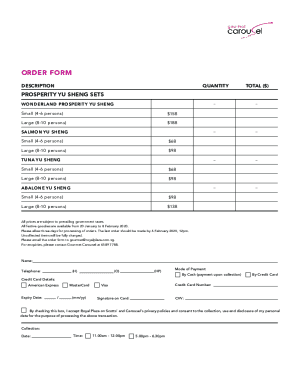 Fillable Online CNY Goodies A4 Order Form Fax Email Print - pdfFiller