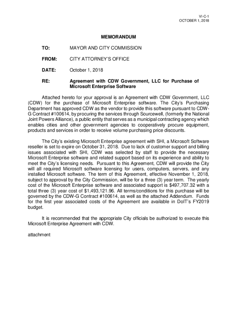 Fillable Online Agreement with CDW Government, LLC for Purchase of Fax ...