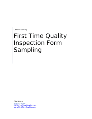 First Time Quality Inspection s Doc Template | pdfFiller