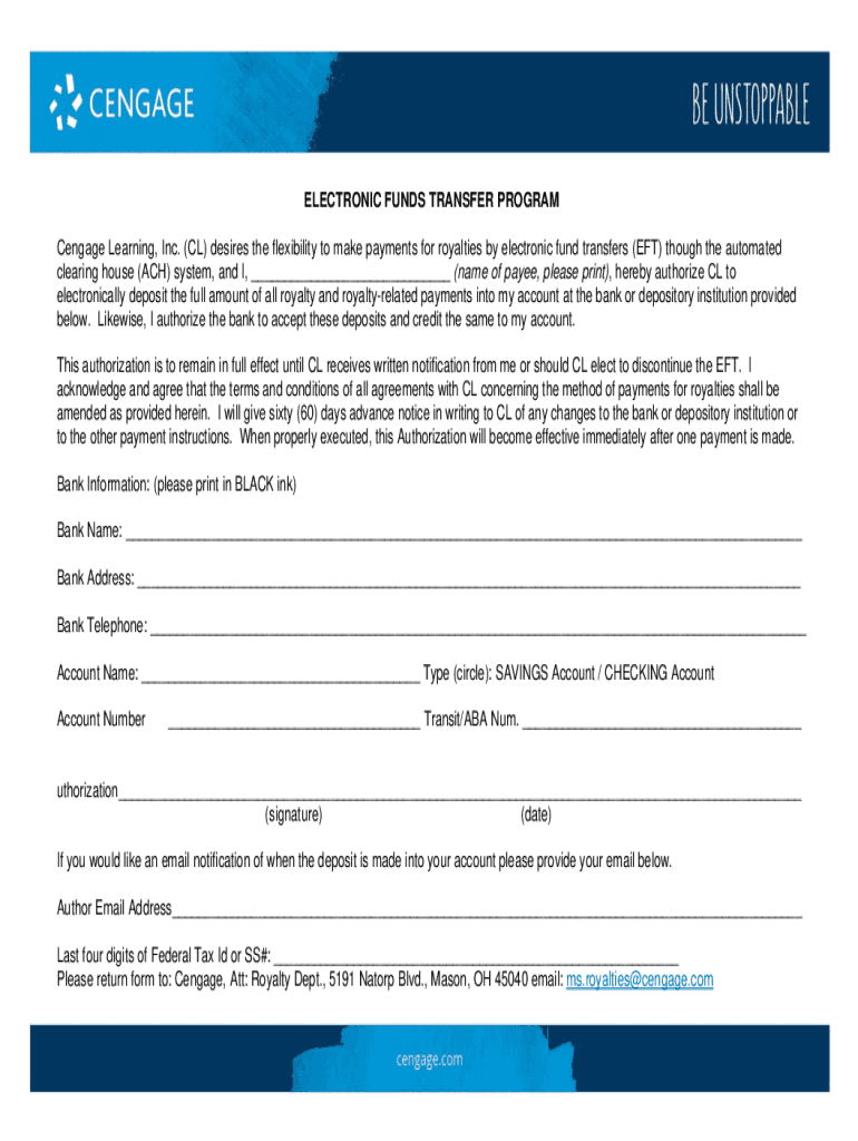 Fillable Online EFT DIRECT DEPOSIT AUTHORIZATION FORM - Colorado Fax ...