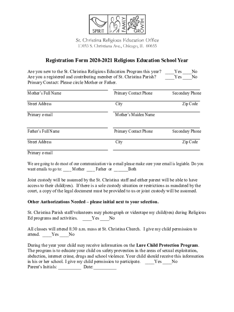 Fillable Online Family/Student Information Sheet 2020/2021 Fax Email ...