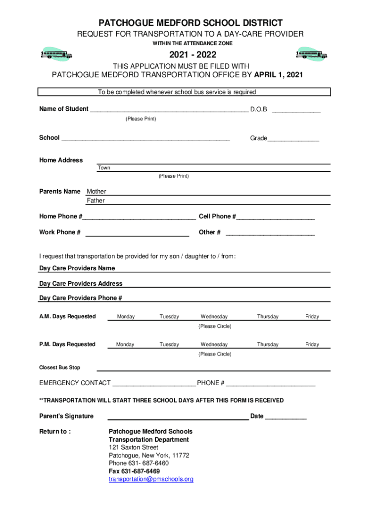 Fillable Online Day Care Provider Form 2021-2022 Fax Email Print ...