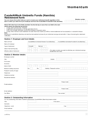 Fillable Online FundsAtWork Umbrella Funds Retirement form - PDF Free ...