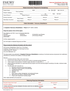 Fillable Online Sleep Disorder Center Order Form - Emory Healthcare Fax ...