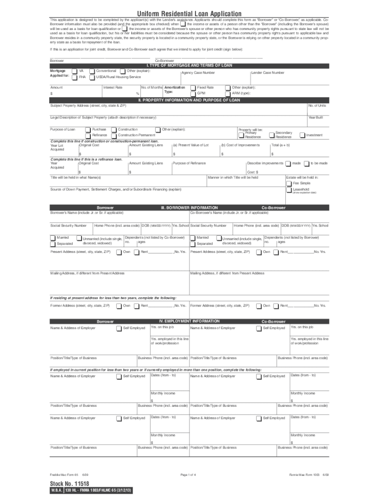 Fillable Online Uniform Residential Loan Application - myhomebank.bank Fax Email Print - pdfFiller