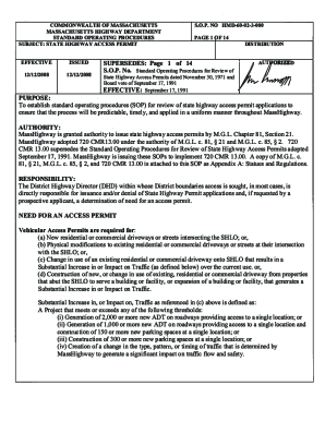 Fillable Online Access Permit Standard Operating Procedure Fax Email ...