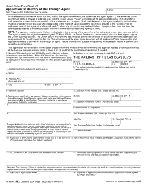 Fillable Online PS Form 1583-A Application to Act as a Commercial ...