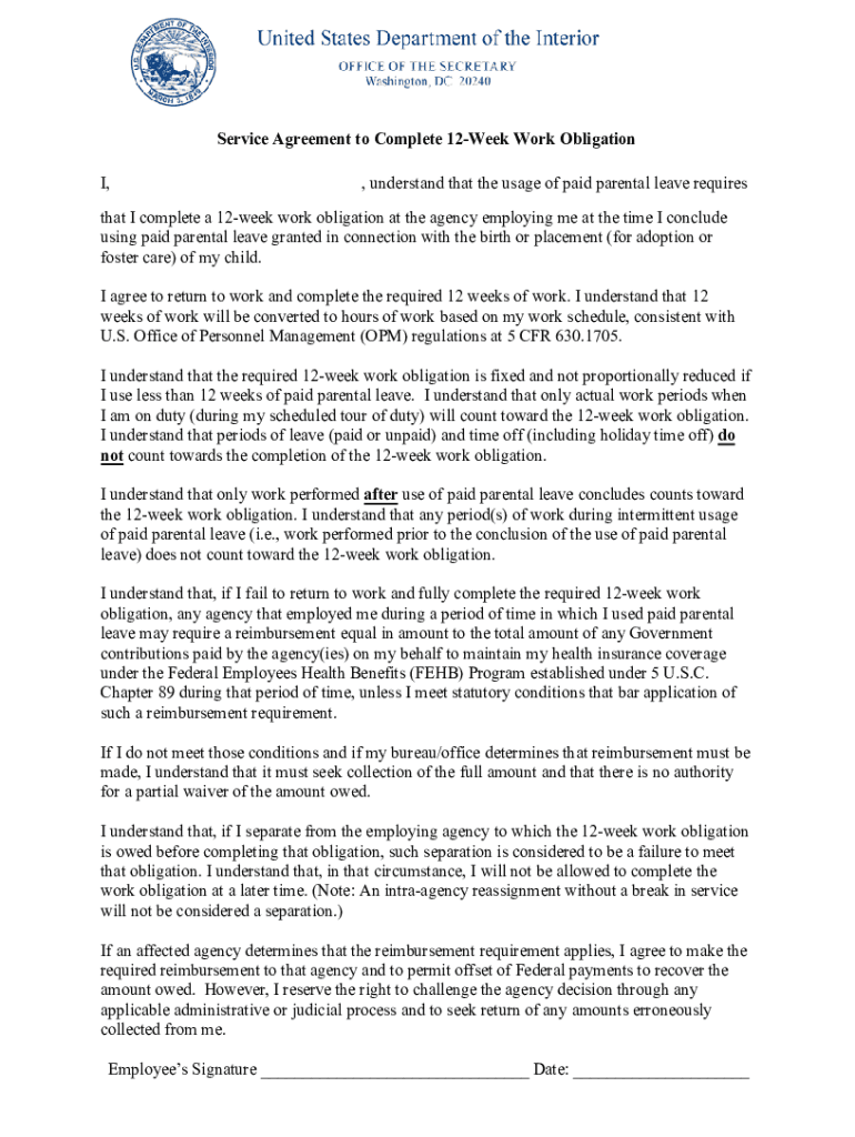 Fillable Online Attachment 3: Template - Agreement to Complete 12-Week ...