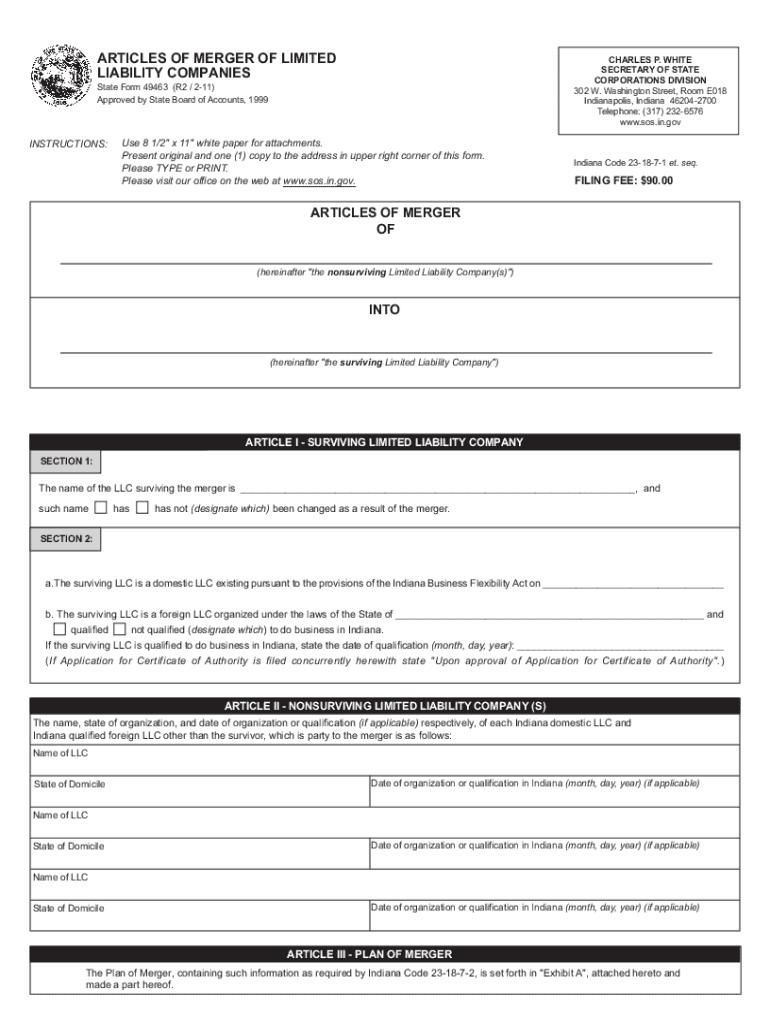 Fillable Online Fillable Online Form 49463 Articles of Merger.pdf ...