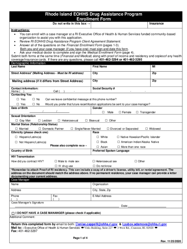 Fillable Online ADAP Enrollment Form Fax Email Print - pdfFiller