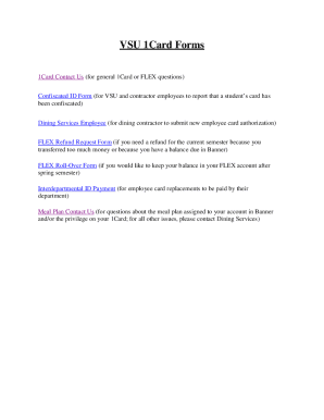 Fillable Online VSU 1Card Forms - Valdosta State University Fax Email ...