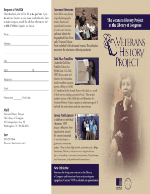 Fillable Online The Veterans History Project at the Library of Congress ...