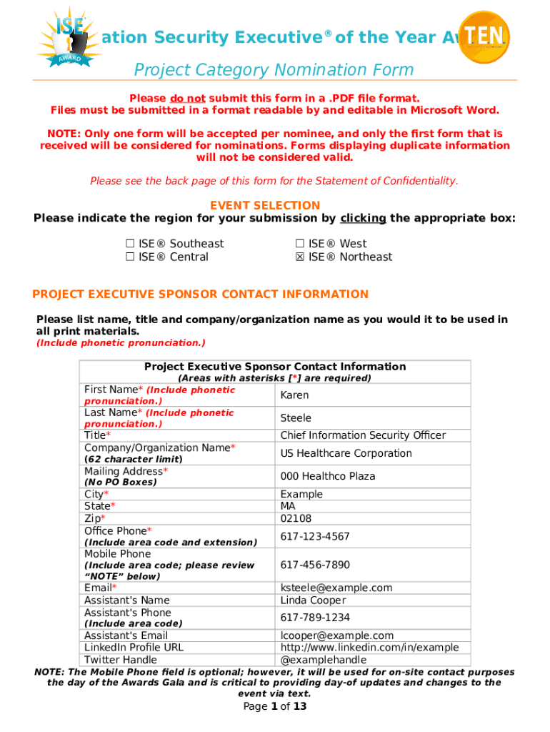 Sample Nomination LetterExamples of Winning NominationsAdmin Awards ...