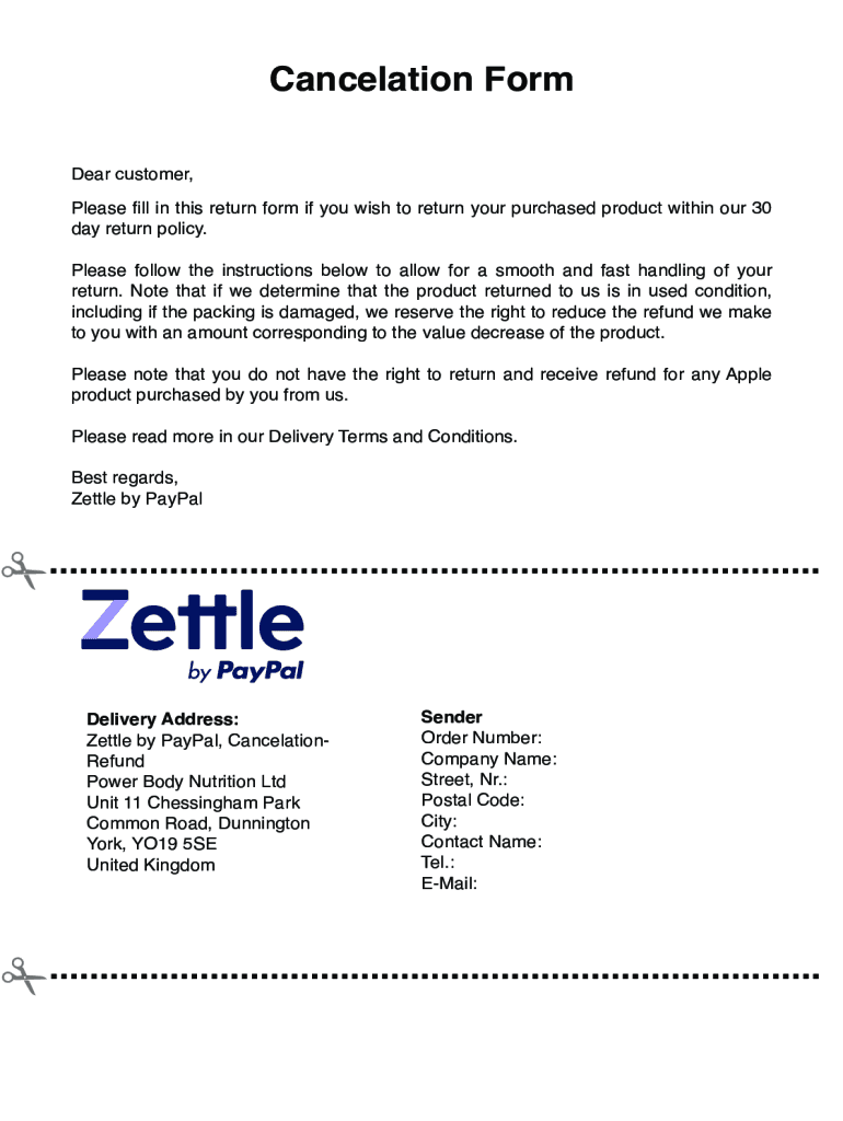 Fillable Online Sample Cancellation and Refund Policies - Occasion ...